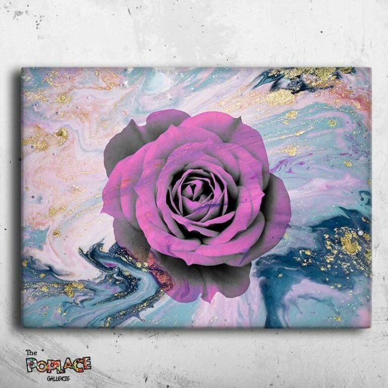 Tableau Fleur Rose Abstract – ThePoplace