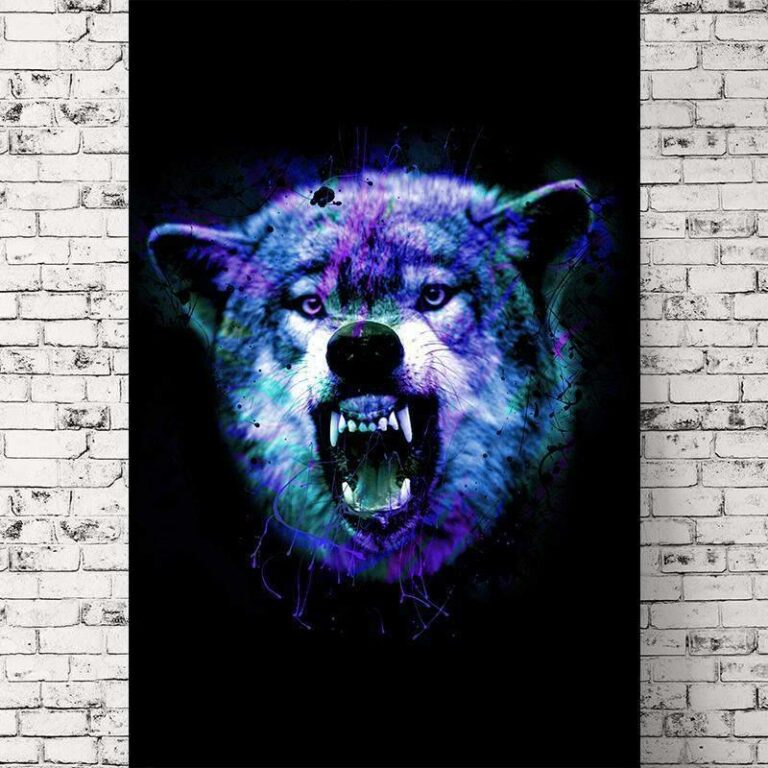 Tableau Loup Bleu Splash – ThePoplace