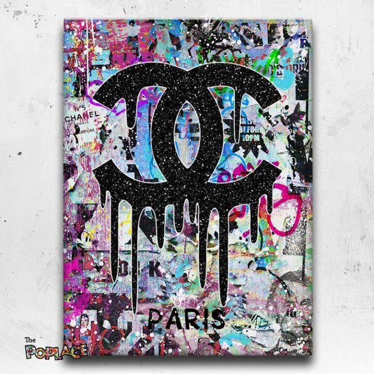 Tableau Coco Chanel Black Glitter – ThePoplace